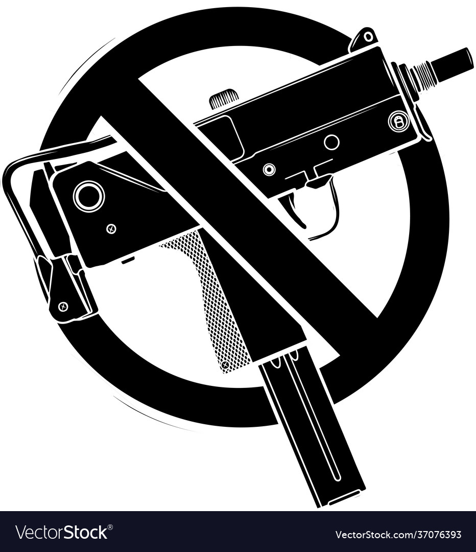 Black silhouette no guns Royalty Free Vector Image