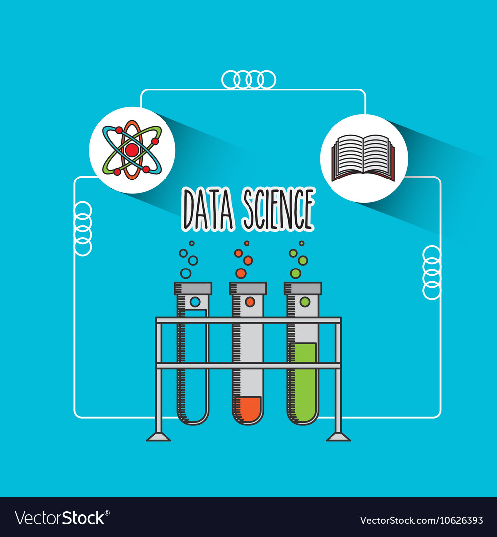 Data science flat icons Royalty Free Vector Image