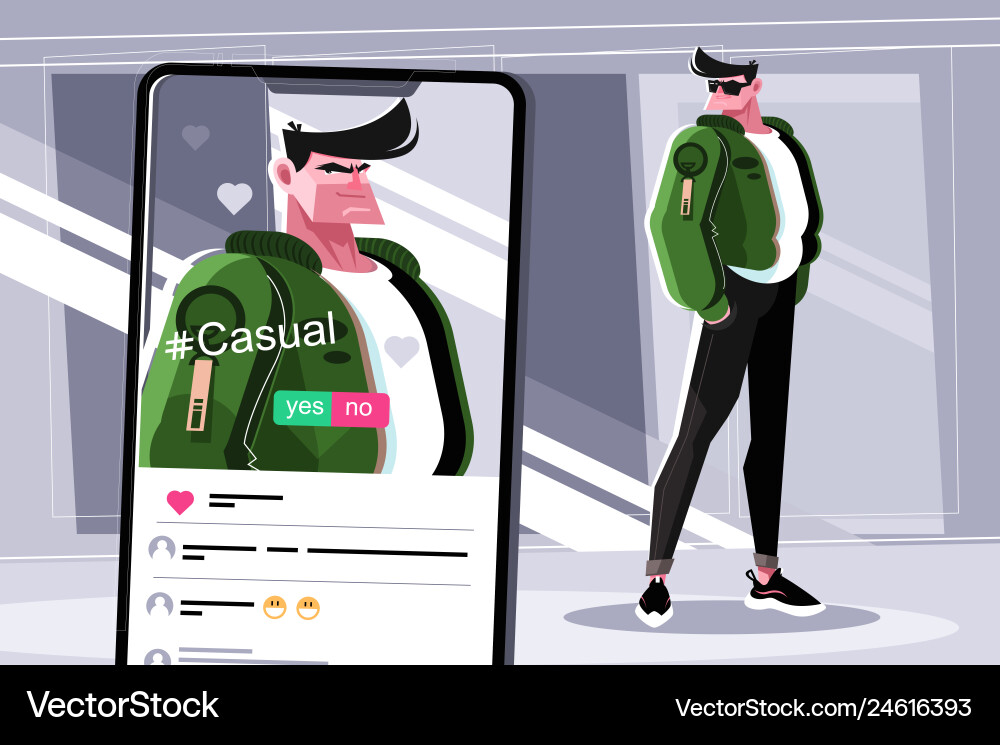 Enviable guy in stylish casual clothes Royalty Free Vector