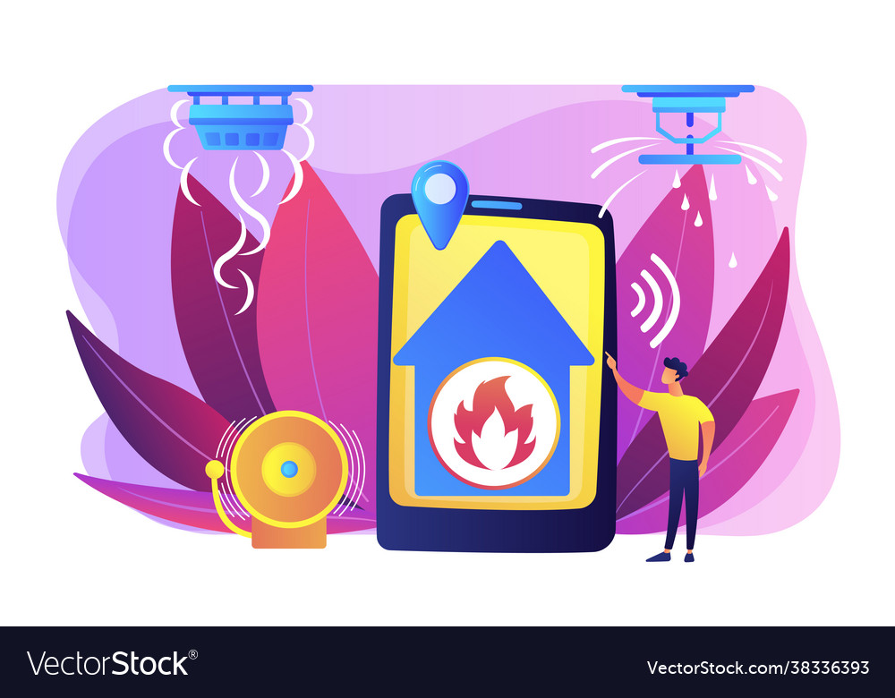 Fire alarm system concept Royalty Free Vector Image