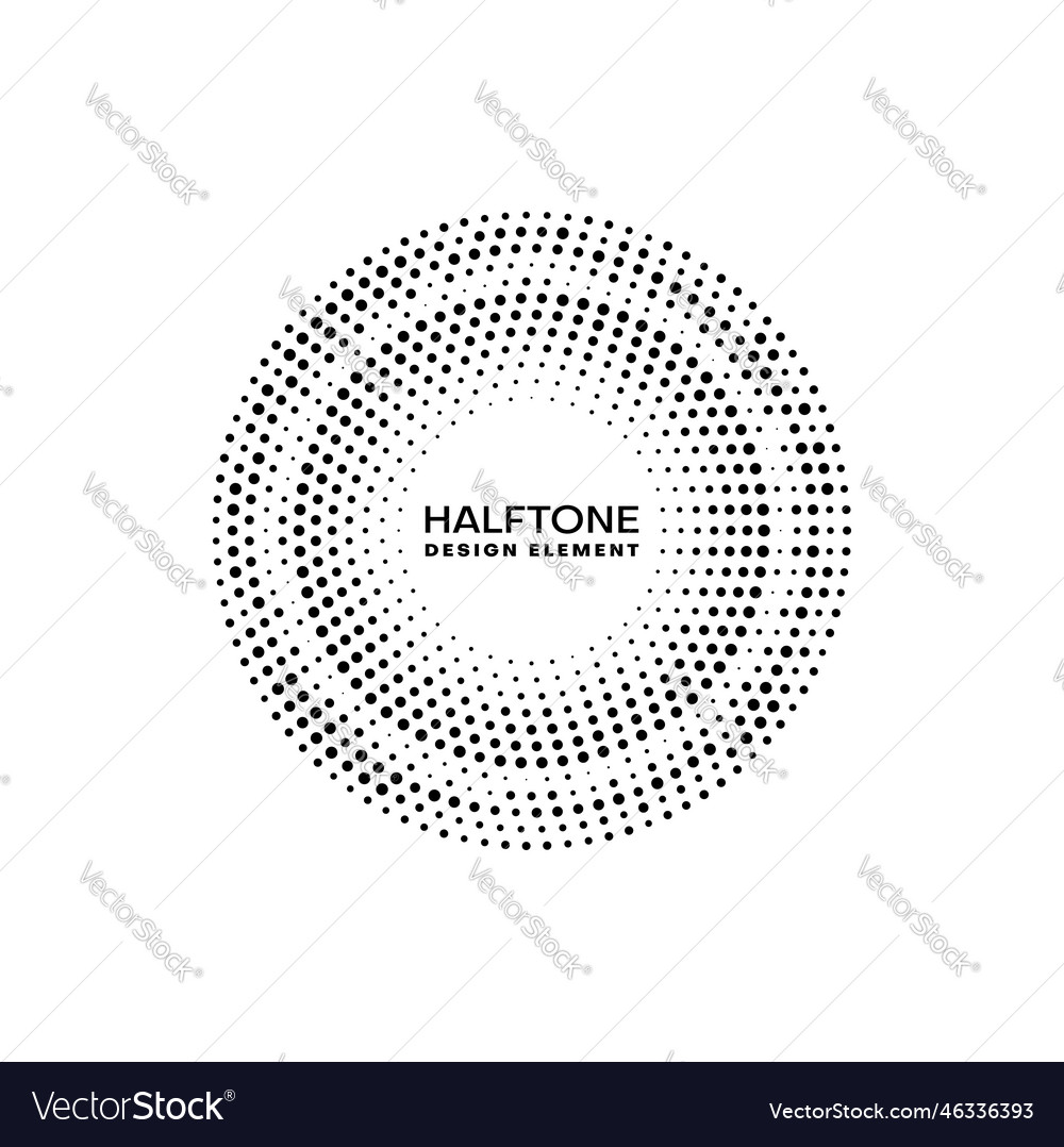 Halftone circle frame border with dots pattern Vector Image