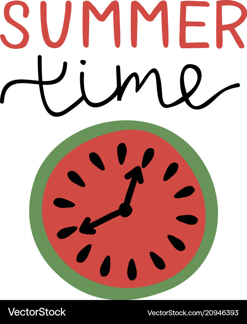 Inscription with hand lettering summer time Vector Image