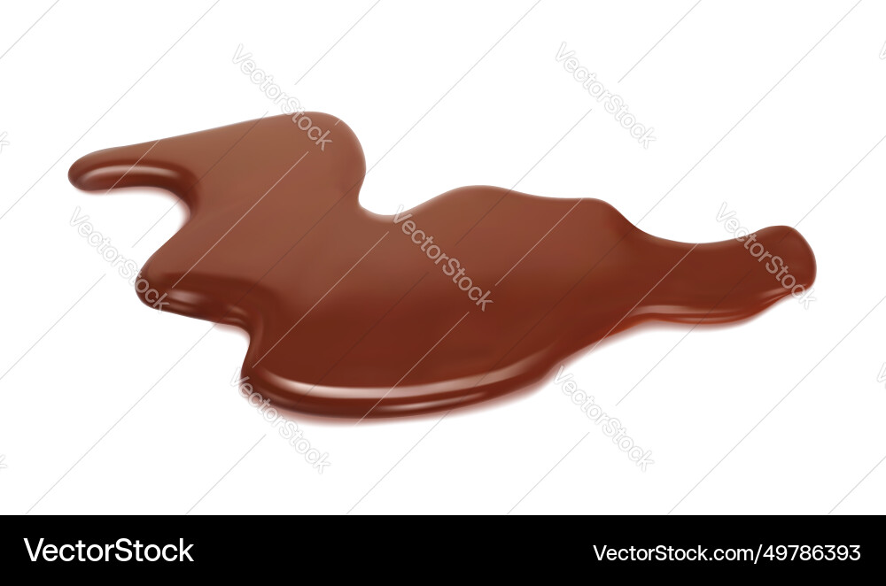 Liquid brow chocolate puddle choco milk spill Vector Image