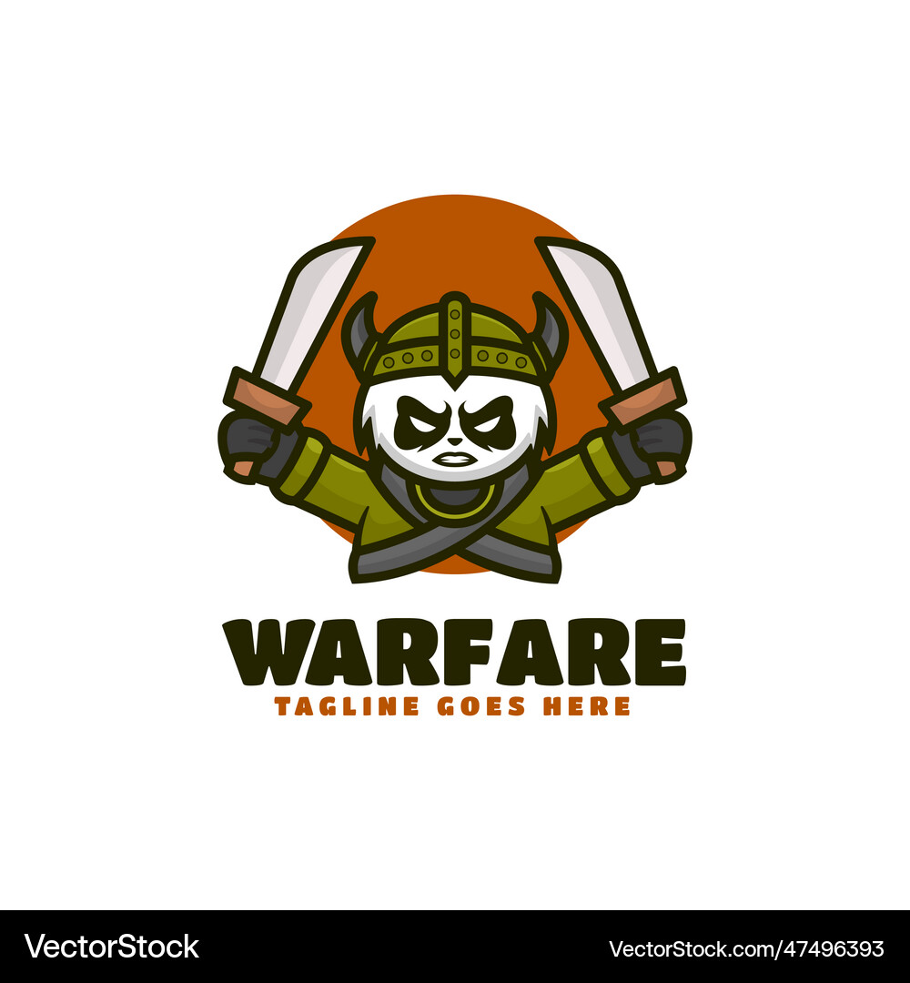 Logo warfare mascot cartoon style Royalty Free Vector Image