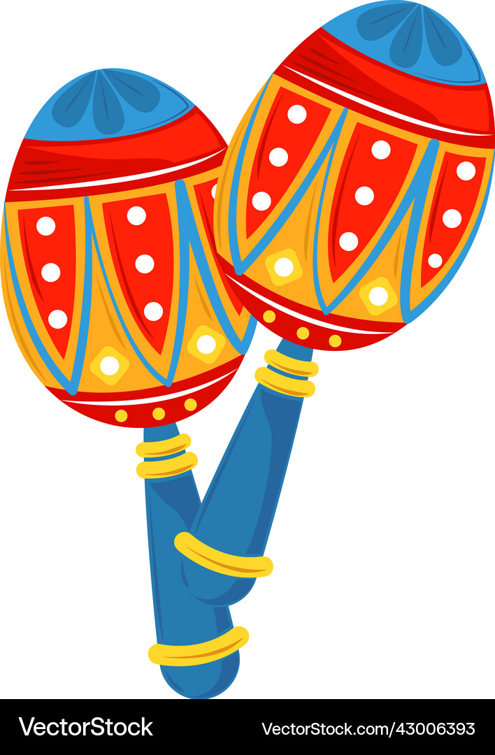 Maracas music instrument Royalty Free Vector Image