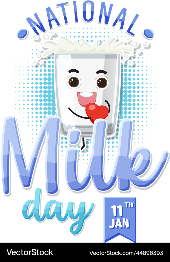 National milk day banner design Royalty Free Vector Image