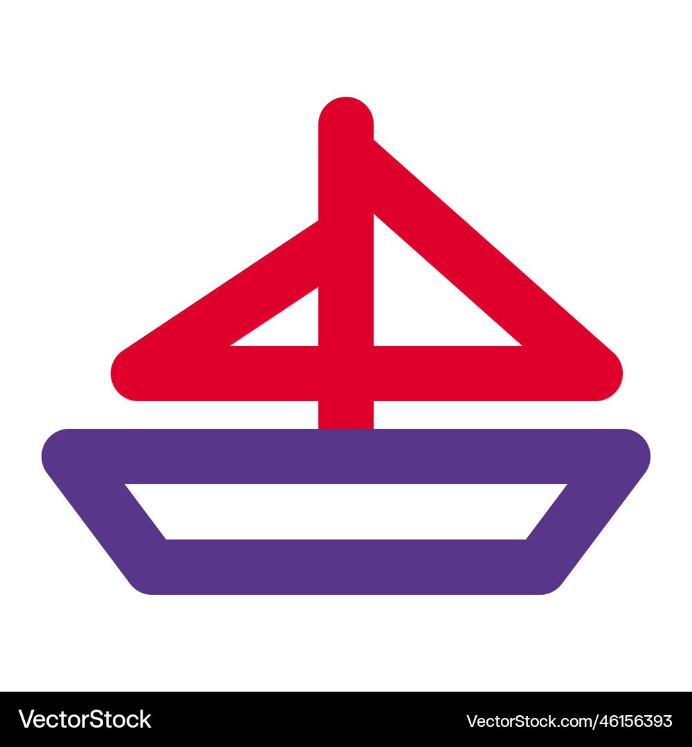 Sailboat a common recreational vessel Royalty Free Vector