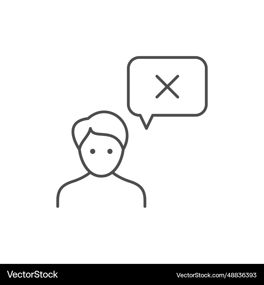 Silent person line outline icon Royalty Free Vector Image