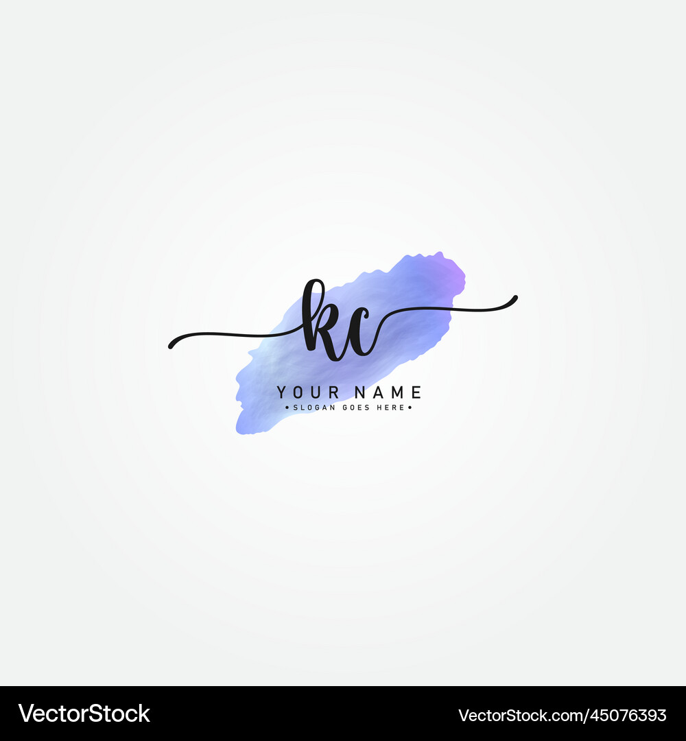 Simple signature logo for alphabet kc Royalty Free Vector
