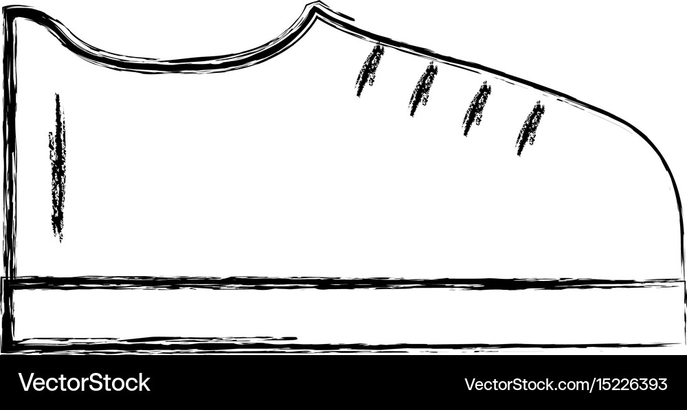 Sketch draw shoe cartoon Royalty Free Vector Image
