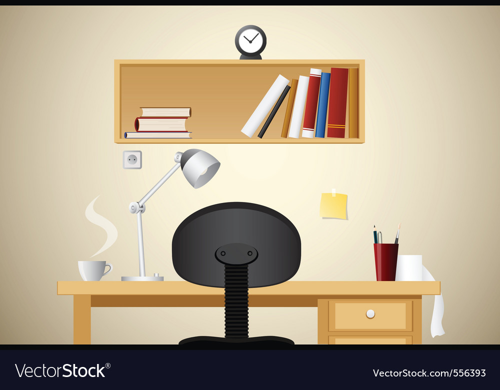 Working desk Royalty Free Vector Image - VectorStock