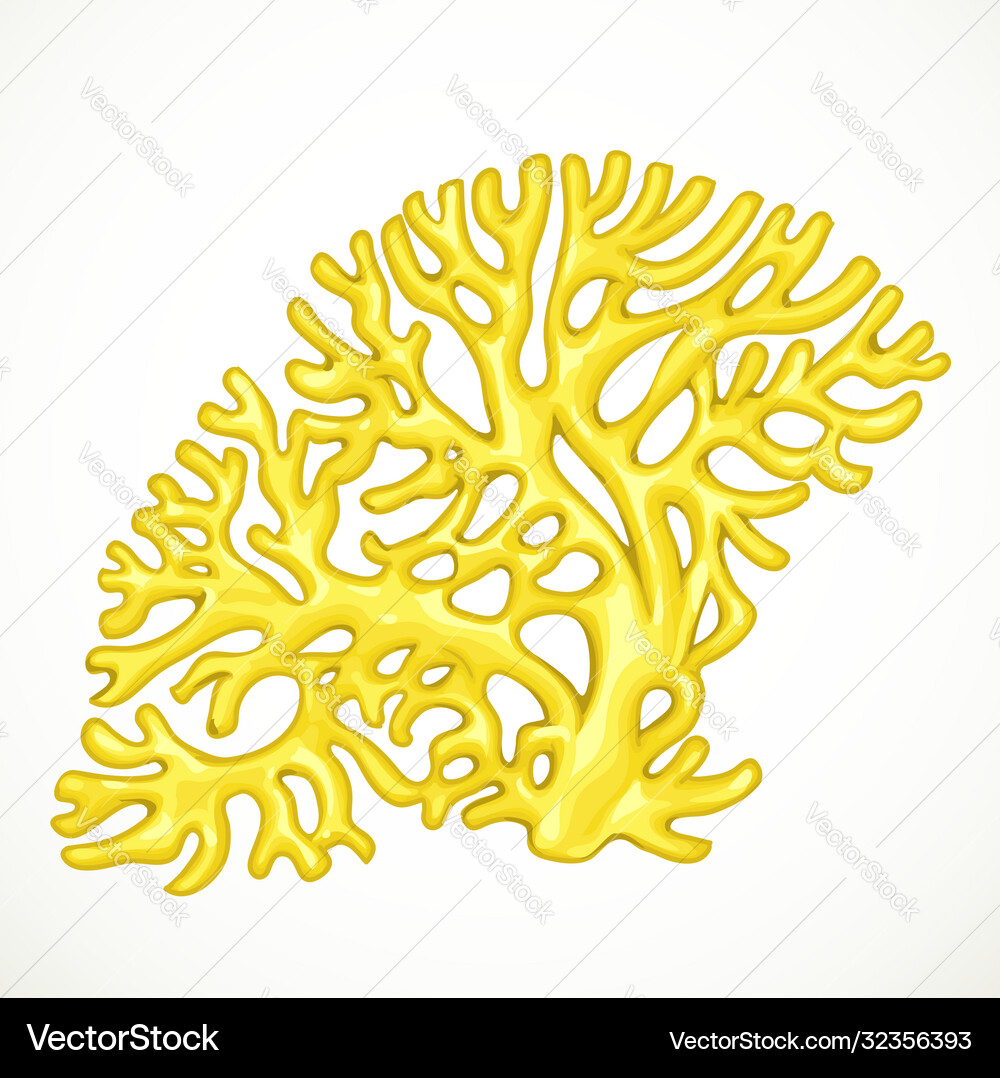 Yellow corals marine life object isolated Vector Image