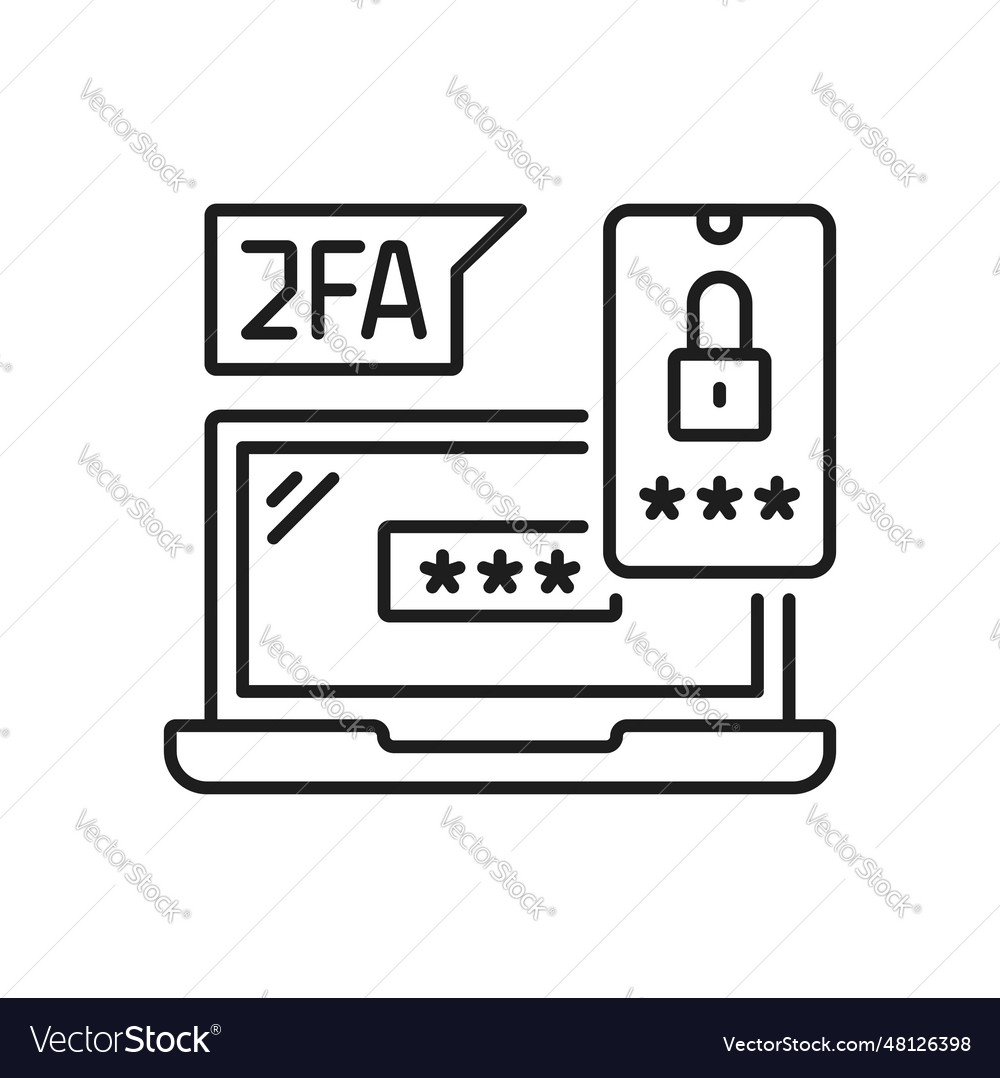 2fa Two Factor Verification 2 Step Authentication Vector Image