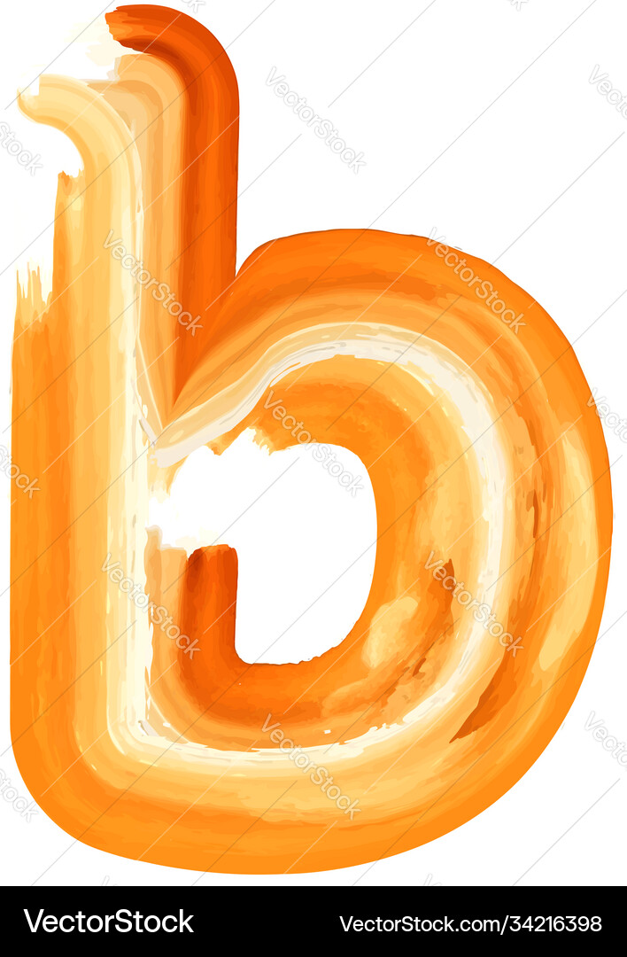 Abstract oil paint letter b Royalty Free Vector Image