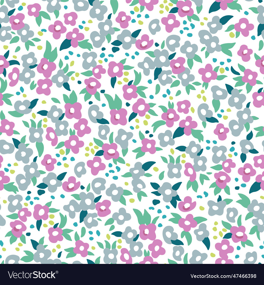 Abstract seamless floral pattern with small Vector Image