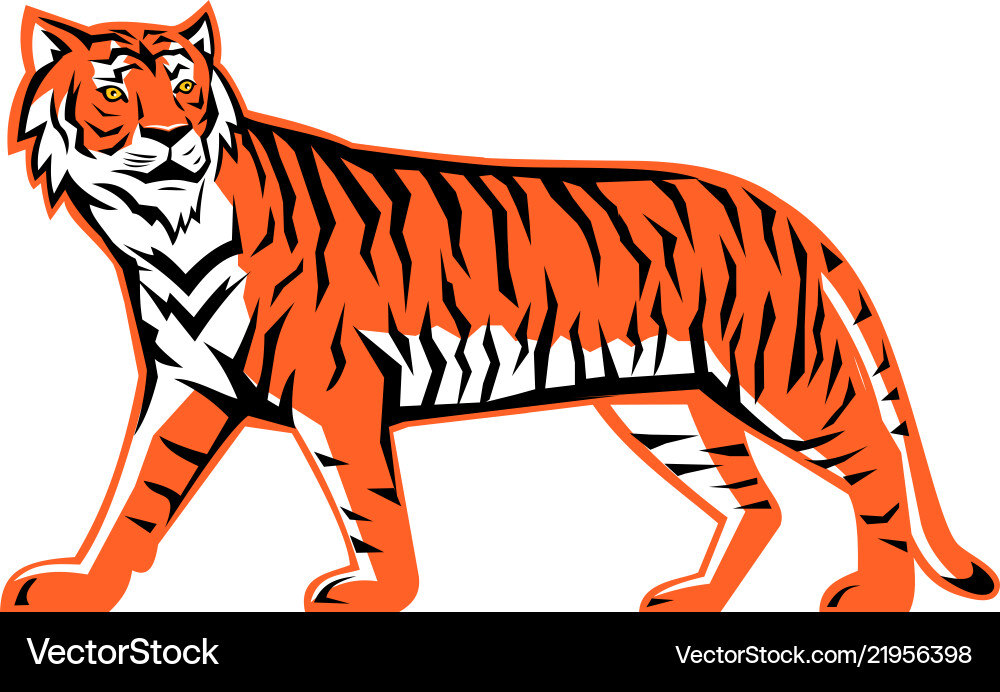 Bengal tiger full body mascot Royalty Free Vector Image