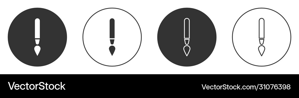 Black paint brush icon isolated on white Vector Image