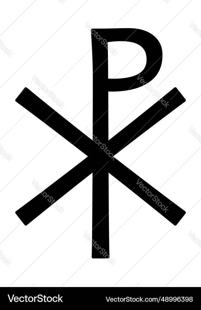 Christogram black and white silhouette Royalty Free Vector