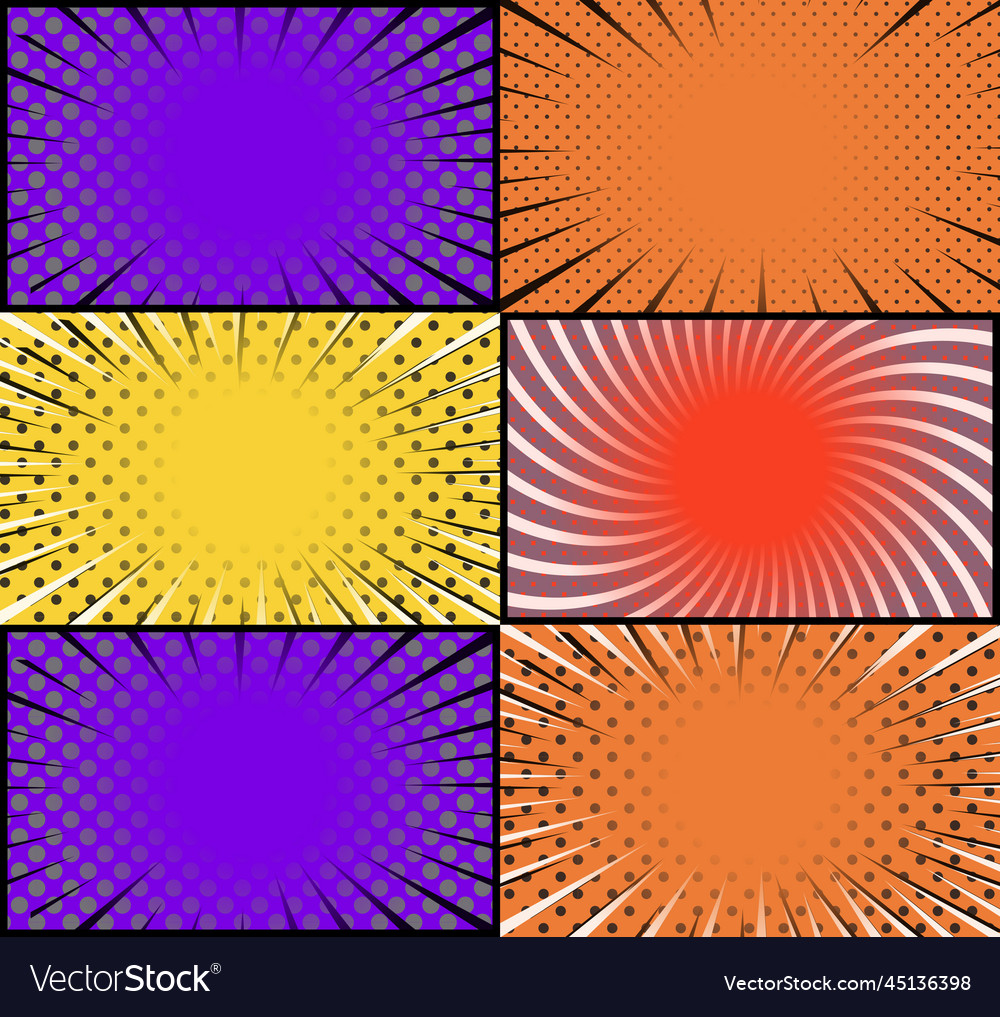 Comic book colorful frames background Royalty Free Vector