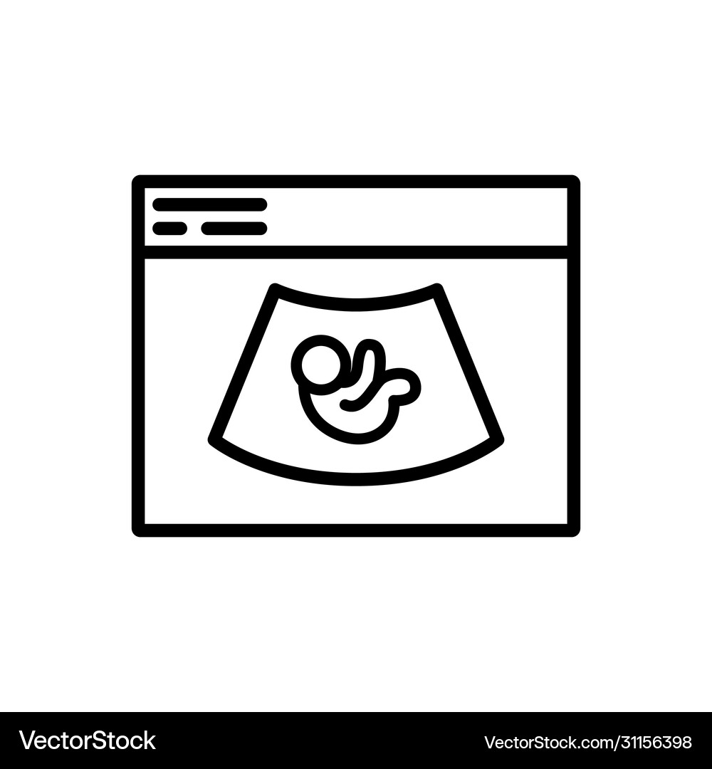 Fetal ultrasound line icon Royalty Free Vector Image