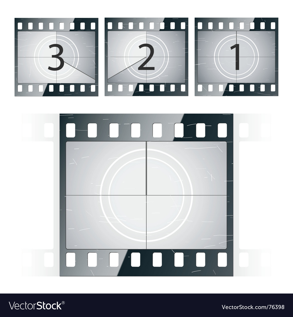 Film strip countdown Royalty Free Vector Image
