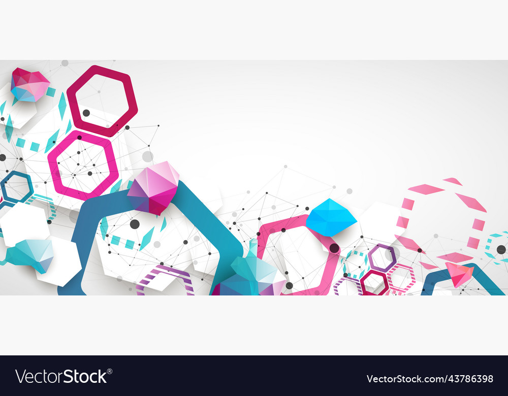 Hexagonal geometric array abstract background Vector Image