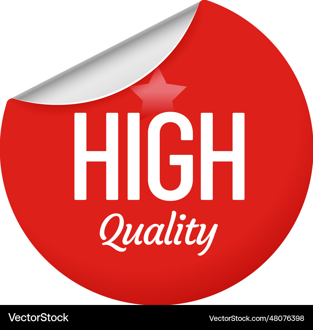 High quality sticker design with star red round Vector Image