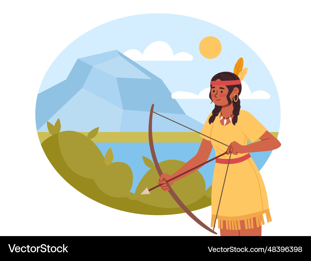 Indian girl with bow concept Royalty Free Vector Image