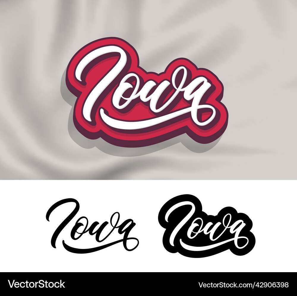Iowa hand lettering design Royalty Free Vector Image