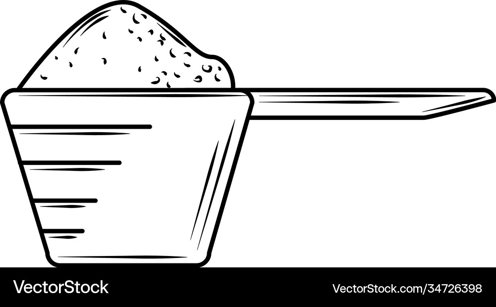 Laundry powder detergent spoon line style icon Vector Image