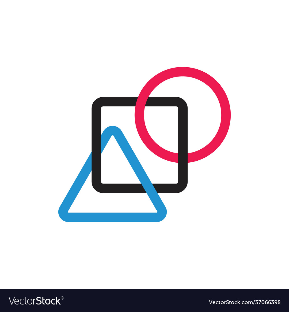 Linked basic shape kid learn design logo Vector Image