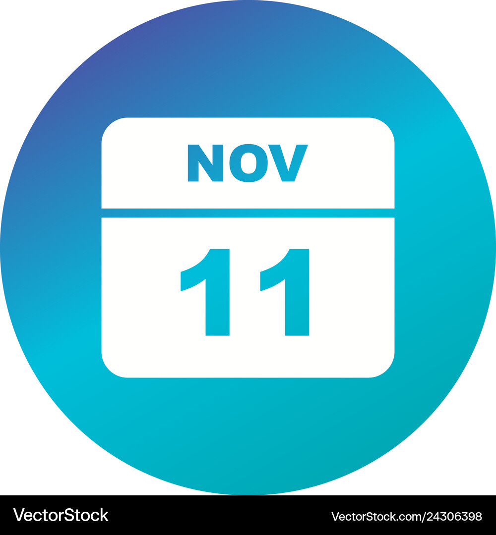 November 11th date on a single day calendar Vector Image