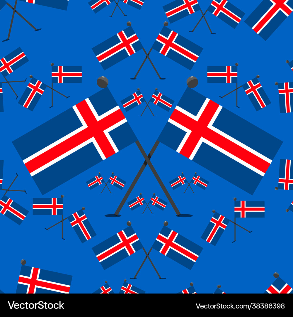 Pattern iceland flags Royalty Free Vector Image
