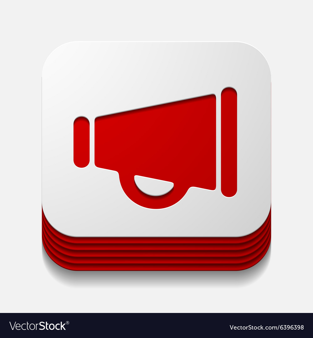 Square button megaphone Royalty Free Vector Image