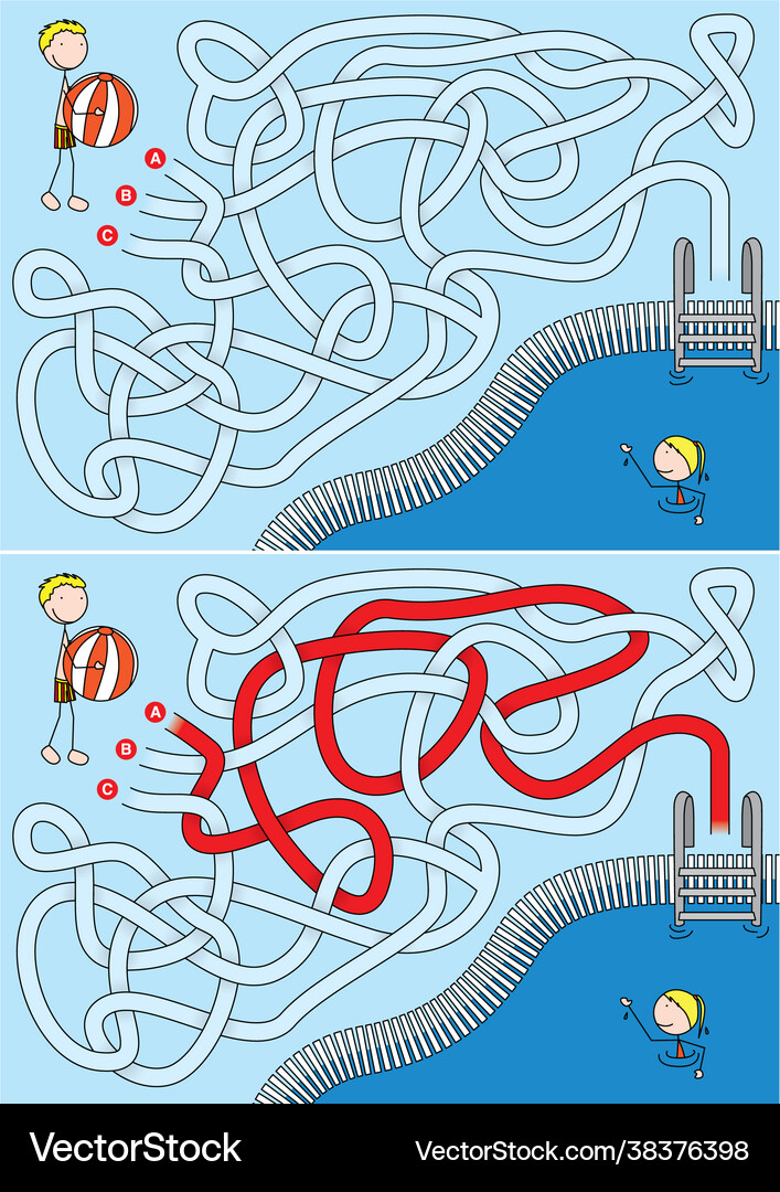 Summer maze Royalty Free Vector Image - VectorStock