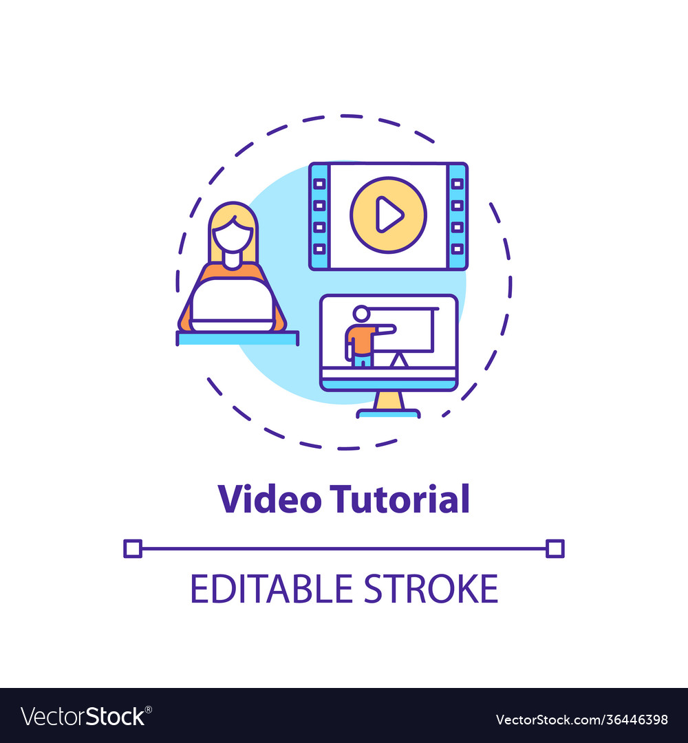 Video tutorial concept icon Royalty Free Vector Image