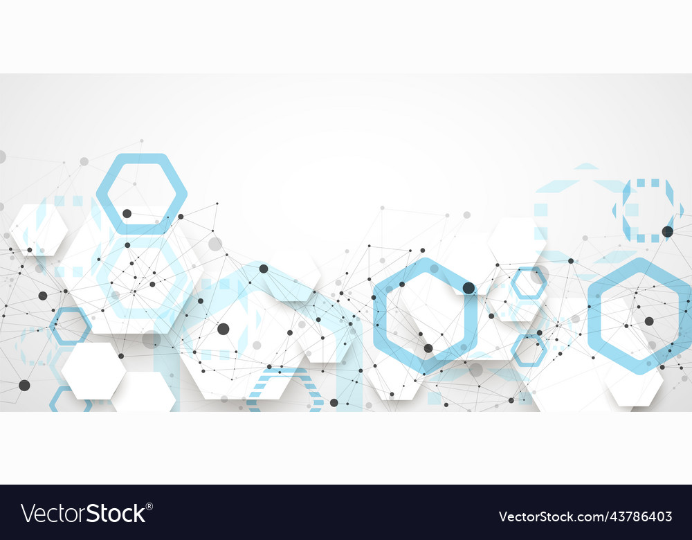 Abstract blue hexagon futuristic background Vector Image