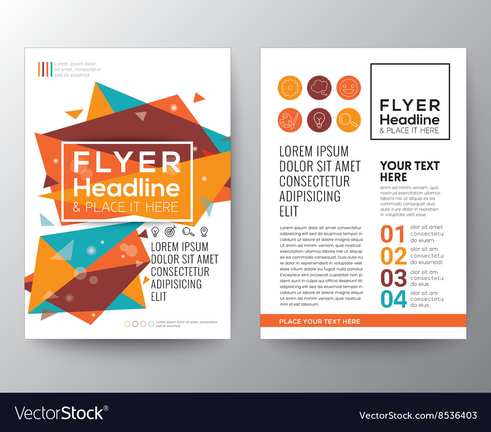 Abstract triangle shape flyer design Royalty Free Vector