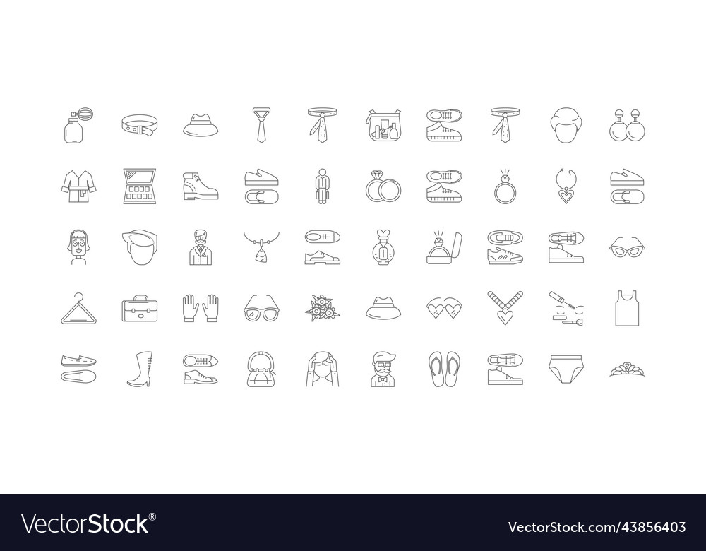 Accessories Ideas Linear Icons Line Signs Set Vector Image
