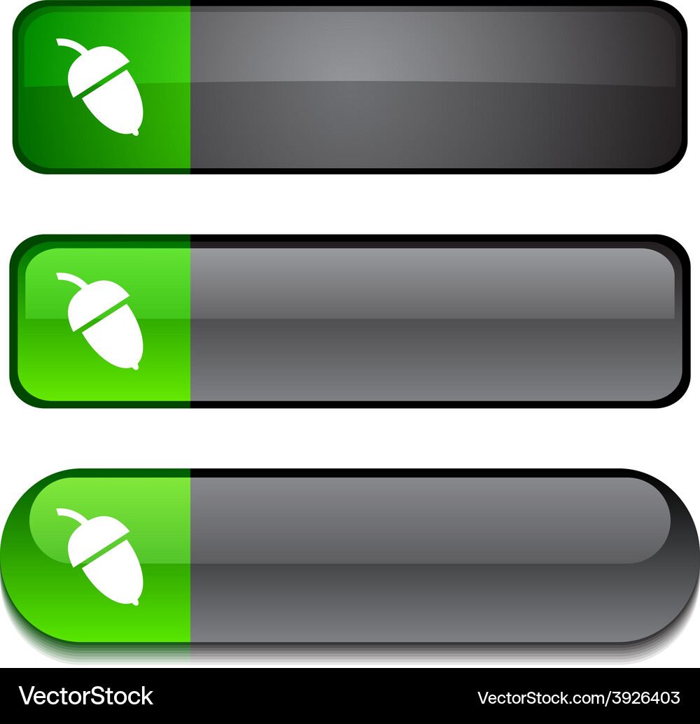 Acorn button set Royalty Free Vector Image - VectorStock