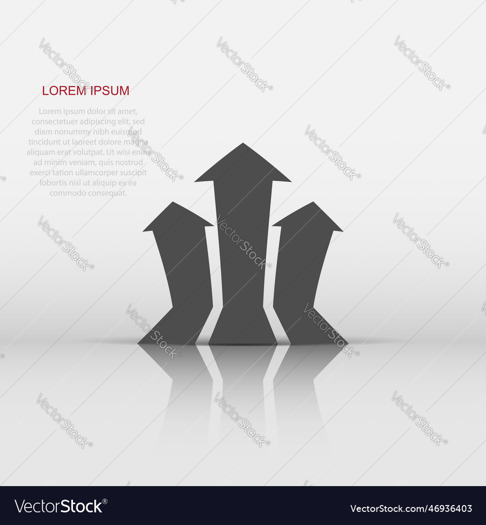 Arrow growing graph icon in flat style progress Vector Image