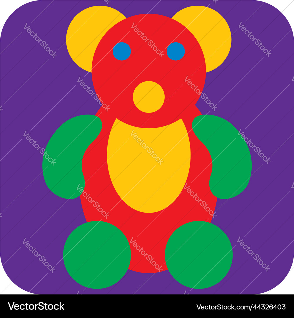 Baby toy teddybear on a white background Vector Image