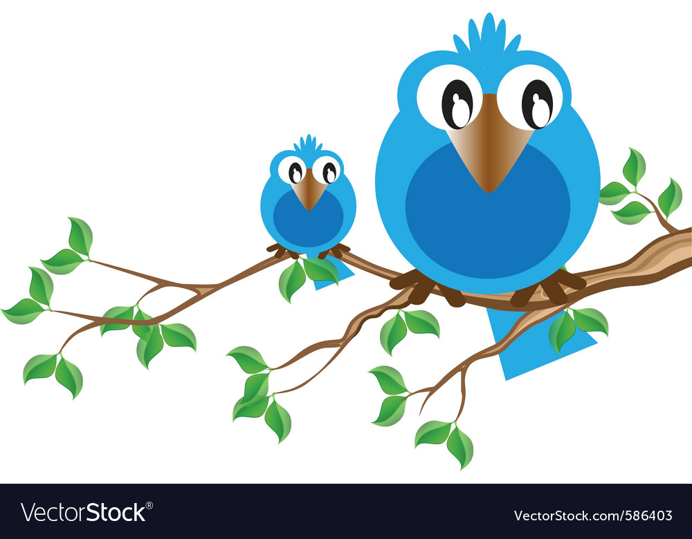 Bird and tree Royalty Free Vector Image - VectorStock