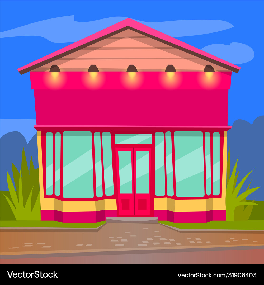 Cafe with big windows restaurant in city Vector Image