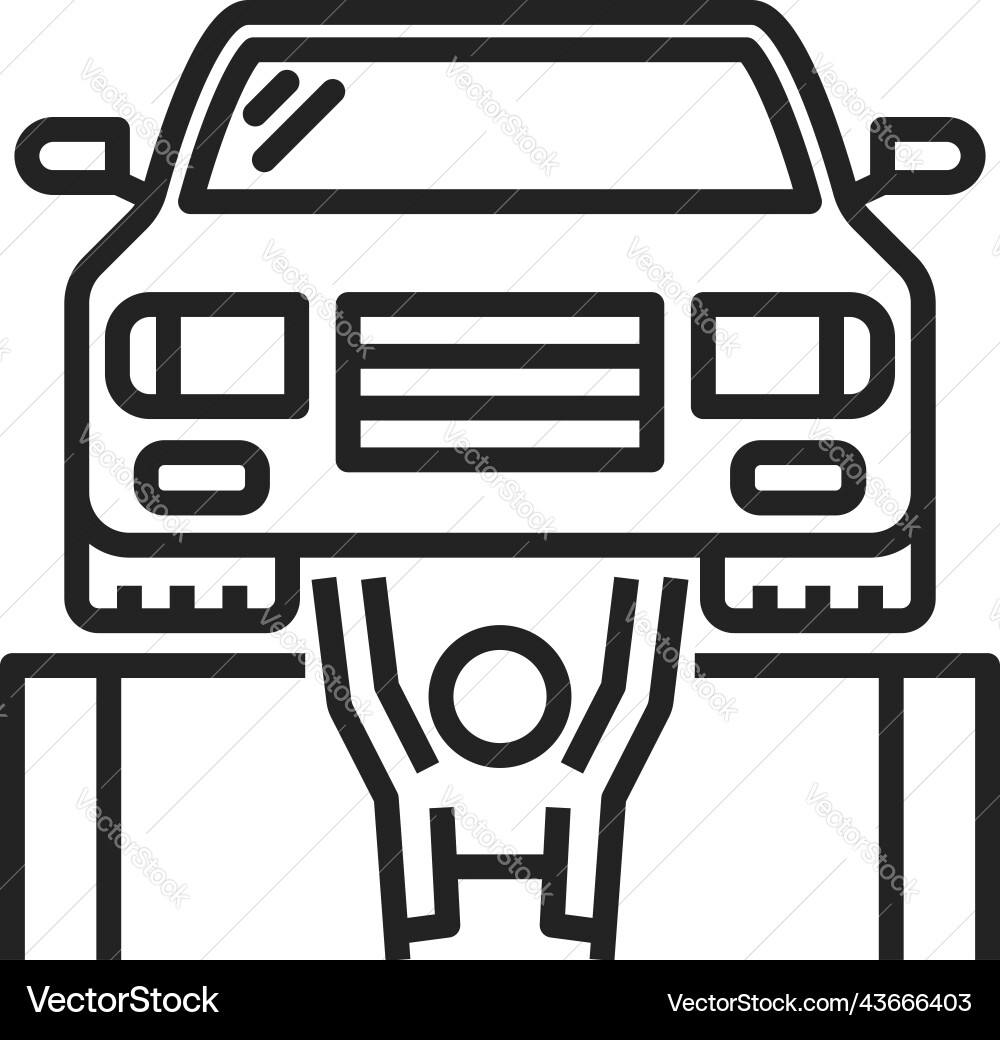 Car on diagnostics vehicle auto service line icon Vector Image