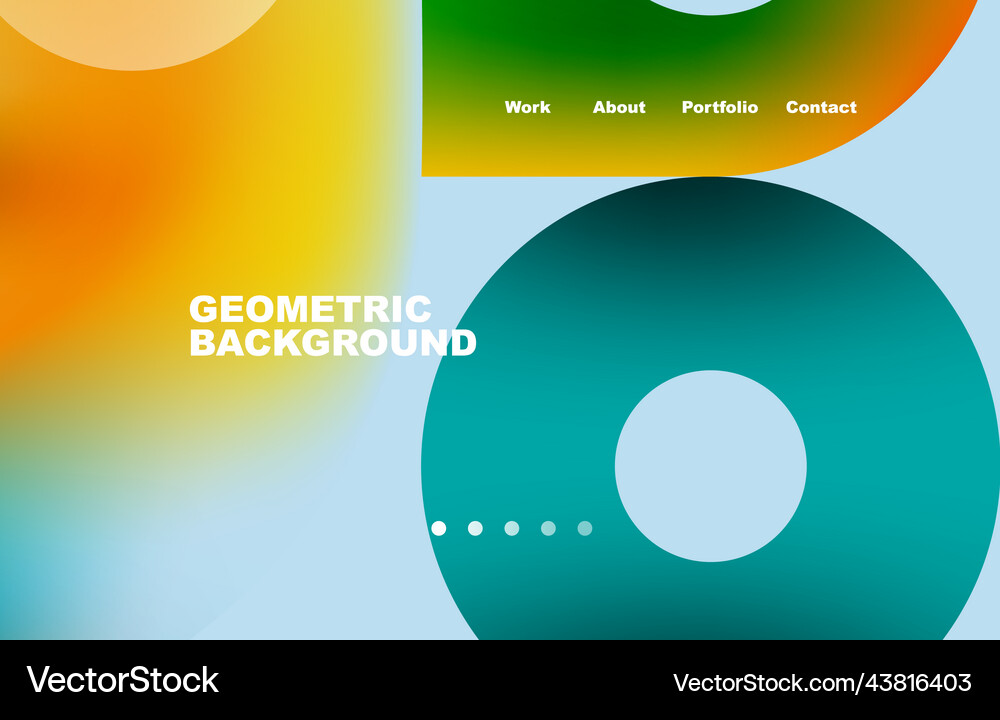 Circles and round shapes landing page abstract Vector Image