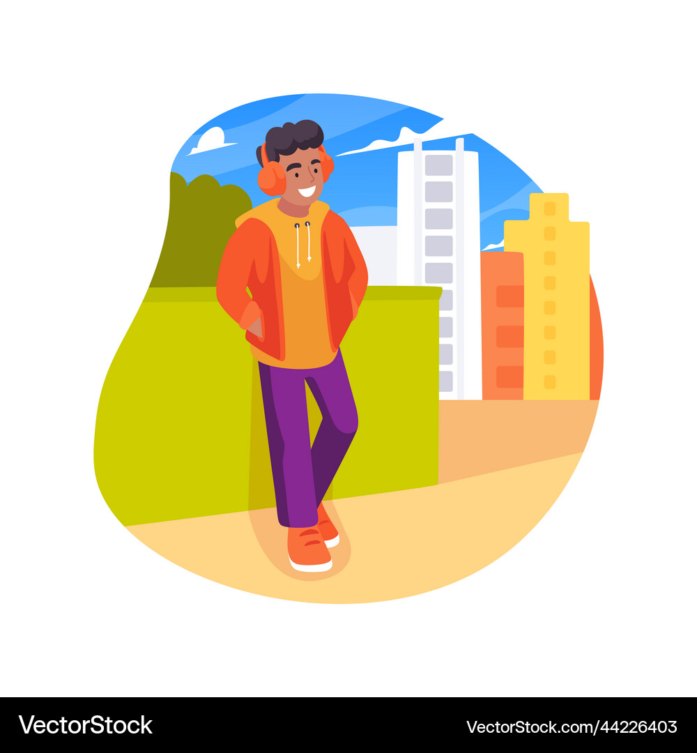 City walk isolated cartoon Royalty Free Vector Image