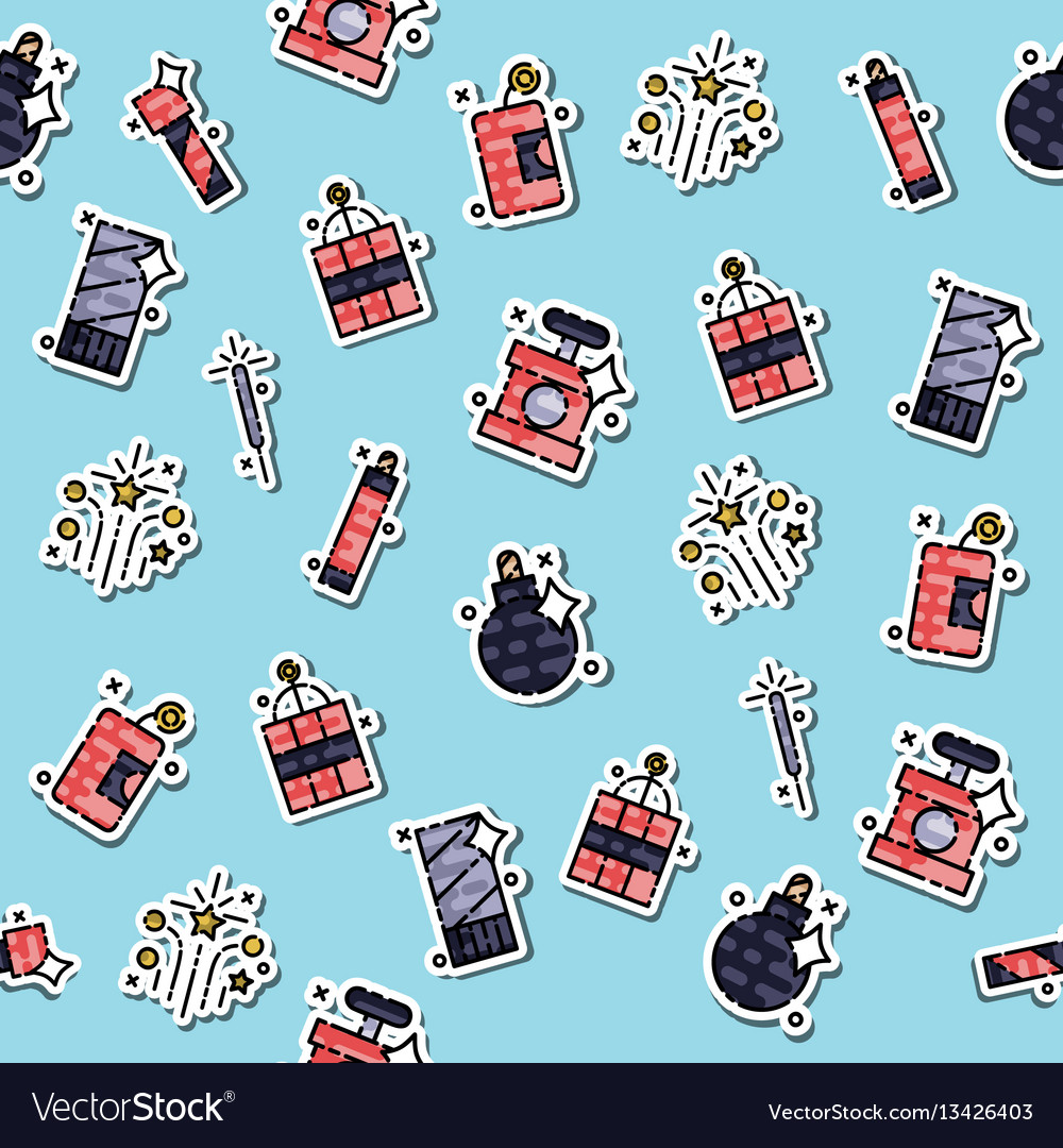 Colored pyrotechnics pattern Royalty Free Vector Image