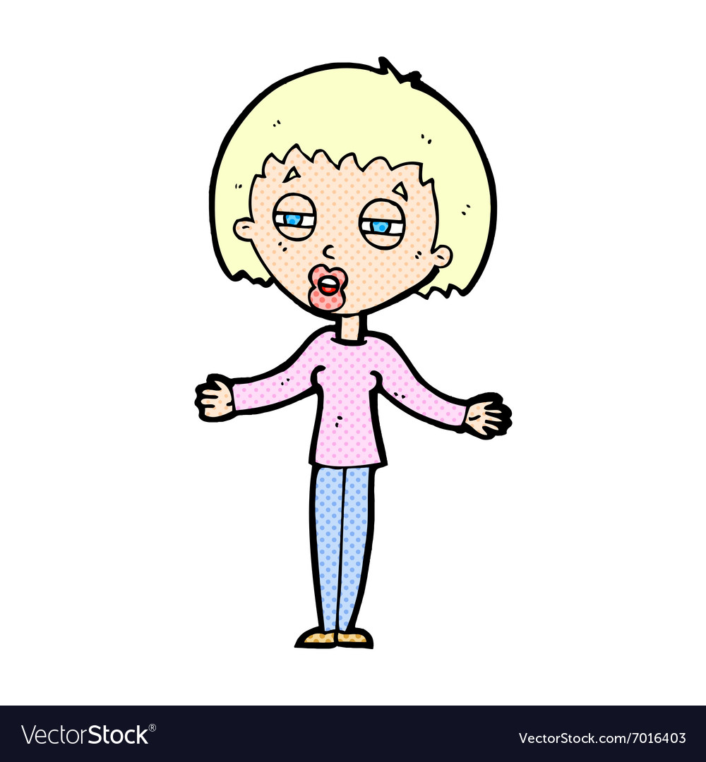 Comic cartoon suspicious woman Royalty Free Vector Image Comic cartoon suspicious woman Royalty Free Vector Image