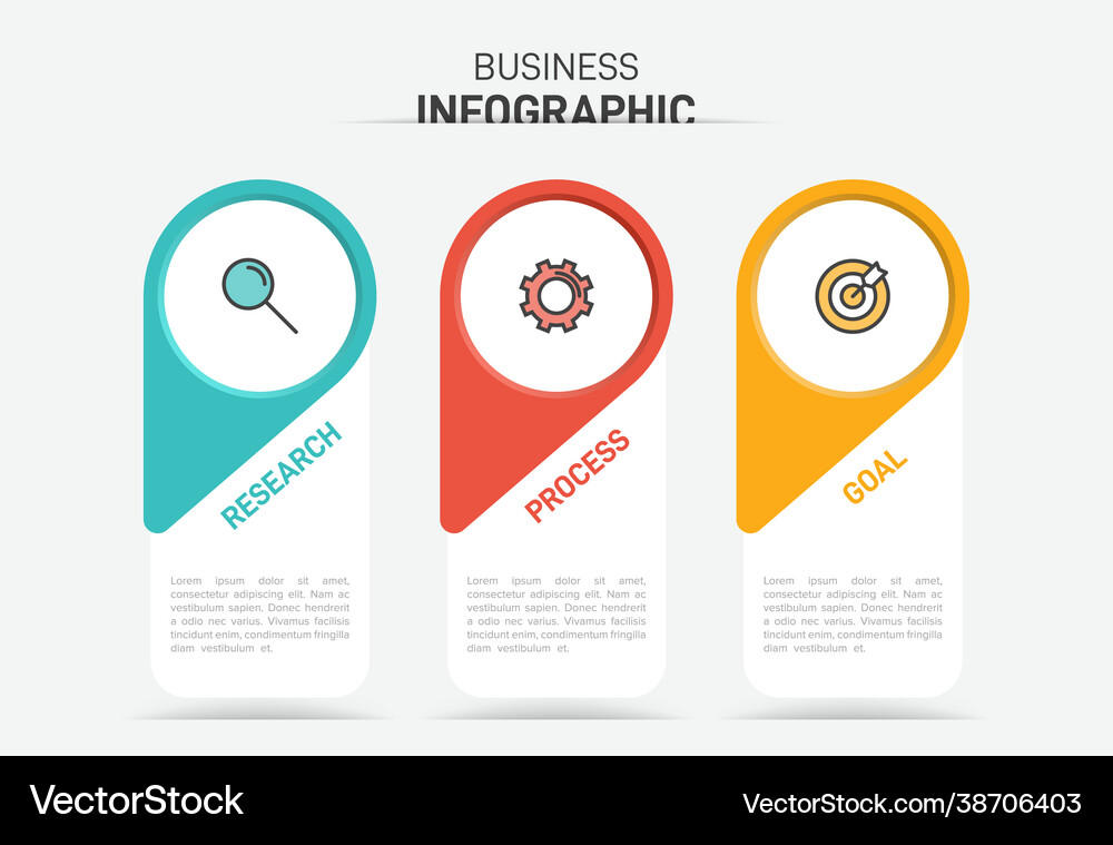 Concept arrow business model with 3 successive Vector Image
